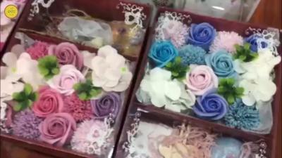 China rose flower paper gift decoration soap dissolving decorative baby bath bombs essential oil mini sugar scrub body wokali for sale
