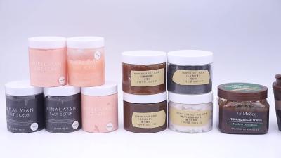 China 10 Ounce Plastic Body Scrub Jars For Clear Cream Anti Aging Blueberry Bleaching Body Scrubs Coffee Mint Agent Cosmetic For Body for sale