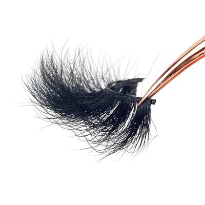 China Hot selling real fur material mink eyelash with paper eyelash packaging for sale