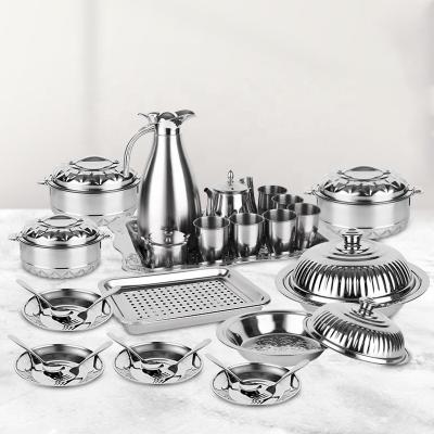 China Hot Selling 28 PCS Stainless Steel Kitchen Cookware Cooking Soup Pot Steel Pot Set Insulation Cookware Sets for sale