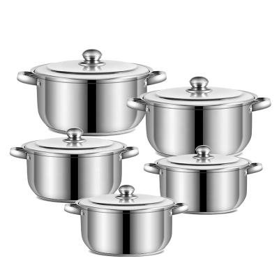 China Cookware Set Customized Logo Home 10pcs Cooking Pot 22cm Large Soup Stock Pot for sale