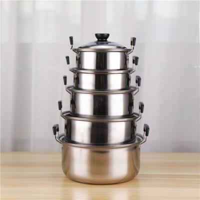 China High Grade Cooking Cookware Pot Combination Stainless Steel 410 Pot Set for sale