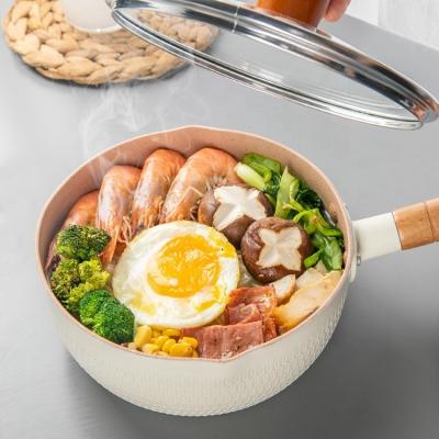 Kitchen Multi Coloured Small Cooking Pots With Wooden Handle