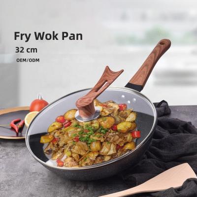 China Factory Wholesale Cooking Cookware Black 32cm Multiple Styles  Non Stick Iron Frying Pan Skillet for sale