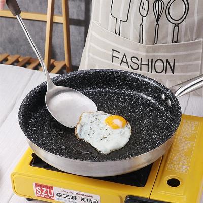 China Full Size Stainless Steel Fry Pan Induction Cooking Panela Panci Pan Nonstick Medical Stone Frying Pan for sale