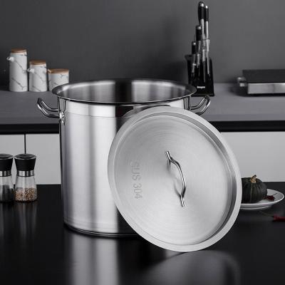China Hot Fashion Silver Heavy Duty Cooking Pot Cookware Pots Soup Pot Stainless Steel Cooking Stock Bucket With Stainless Steel Lid for sale