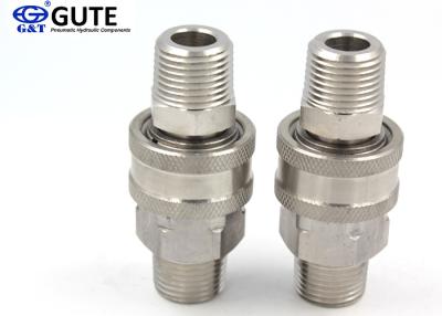 China 13.8 Mpa Stainless Steel Quick Couplers , 1/4 Inch Straight Through Quick Connect for sale