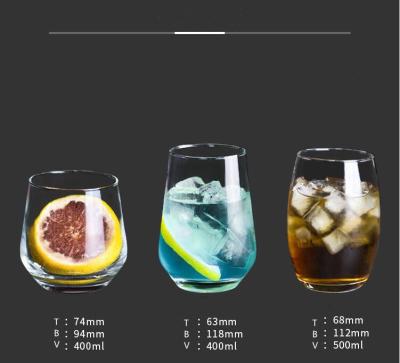 China hot sale Clear whisky Glass mug 365ml 400ml  500 ml for  Champagne for sale