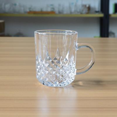 China Wholesale embossed  glass mug and with 100% safety from China factory for sale