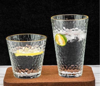 China FREE SAMPLE cheap wholesale 280ml/340ml Hammer Pattern Cup Hammered Glasses Mug for sale