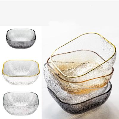 China HIgh Quality Wholesale Custom Clear Square Glass Salad Bowl Glass Bowl SetCandy Bowl Mixing Bowl Salad Bowl for sale