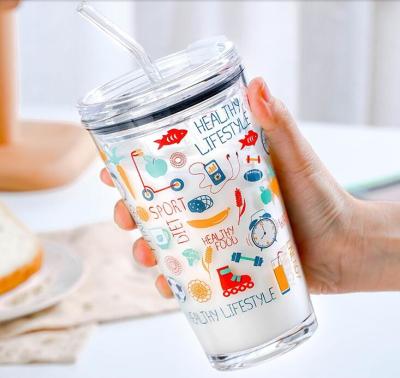 China 2020 hot sale  Measuring classic pint 16oz glass mug with custom printing for sale