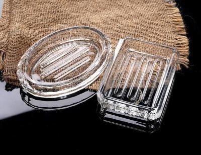 China hot sell  Glass Soap Dish Rectangular Glass houseware bath accessoriesn plate Glass washroom for sale