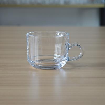 China 200ml Crystal Clear Drinking Glasses for Water, Juice, Beverages, Dessert, Milk, Tea Cup Glass Tumblers Transparent Mug for sale