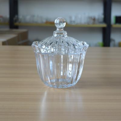 China Household glassware  engraved glass container with lid for wholesale for sale