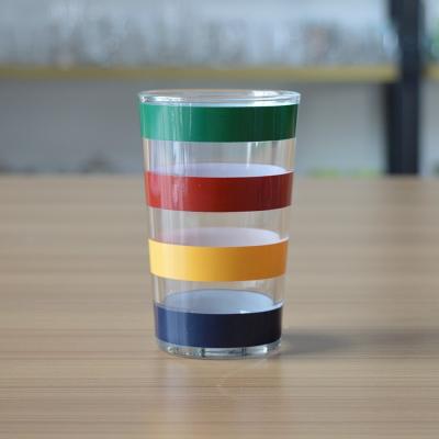 China Wholesale household glass tumbler cup glass tea cup glass with full logo printing cup simple drinking glass beer mug for sale