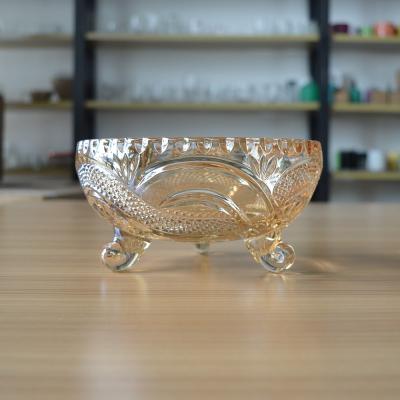 China FREE SAMPLE Amber Crystal Glass Storage Jar  Candy Jar Glass Container Cookie Jar from China for sale