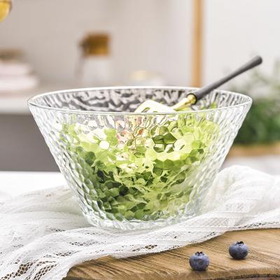 China China supplier Embossed Glass Fruit Salad Bowl Set High Quality Glass Bowsl For Home Use Kitchenware 840ML for sale