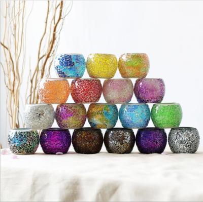 China Mosaic Glass Votive Candle Holder, Tealight Candle Holder, Handmade Glass Candle Holder for Wedding Table Centerpieces, for sale