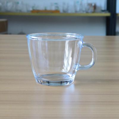 China 7 OZ Clear Glass Coffee Mugs with Handles for brand promotion for sale