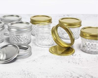 China 4 oz small straight side glass mason spice jam jar  food bulk wholesale with metal lids covers for sale