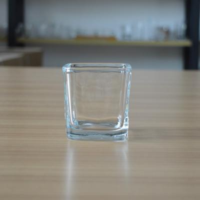China 3.1inch Square shape  glass vase for decor wholesale spraying vase electroplate glass vase for sale