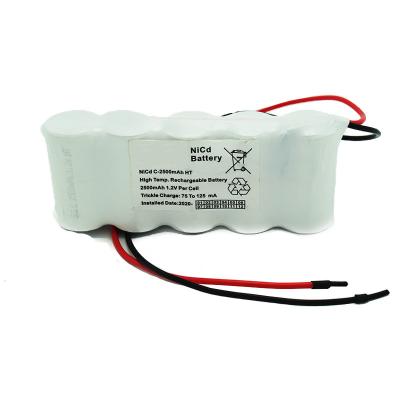 中国 Side By Side Emergency Exit Light Batteries Pack 6.0 Volt C2500mAh NiCd 販売のため