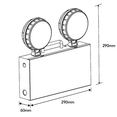 China Van de LEIDENE Tweeling LEIDENE Vlekkennoodsituatie Downlight Witte 2.5W 130mm TGSS3 Te koop