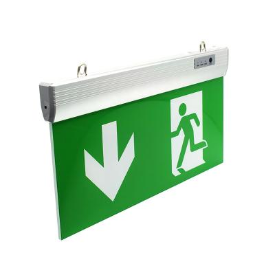 Китай Green LED Emergency Exit Sign Battery Double Sided AC85 - 265V 50/60H продается