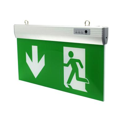 Китай Green LED Emergency Exit Sign Battery Double Sided AC85 - 265V 50/60H продается