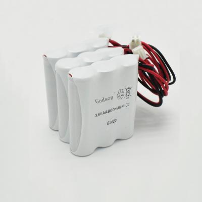 Cina AA Emergency Exit Light Batteries Pack NiCD AA900mAh 3.6V SBS Rechargable in vendita