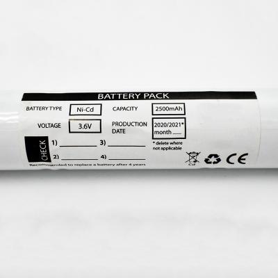Cina 3.6V 2500mAh Ni-CD Battery For Emergency Lighting With High Cost-effective in vendita