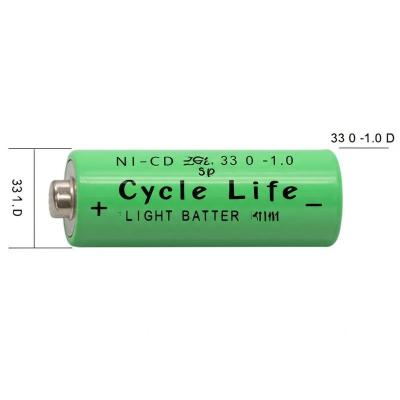 China Cycle Life ≥500 Times Emergency Exit Light Batteries with NI-CD Cells and Cell Dimension 33 0 -1.0 D for sale