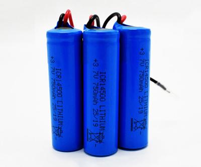 中国 ポリ塩化ビニール ジャケットと無臭750mAh 3.7V ICR14500のリチウム電池 販売のため