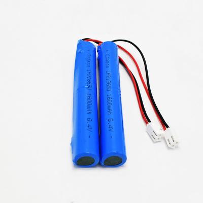 China 1600mAh 18650 LiFePO4 embala a bateria da iluminação de emergência 6.4V à venda