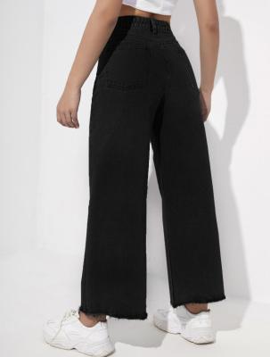 Cina Jeans larghi e neri a nove punte in vendita