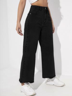Cina Jeans larghi e neri a nove punte in vendita