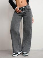 Quality Rock gray comfortable breathable denim pants for women for sale