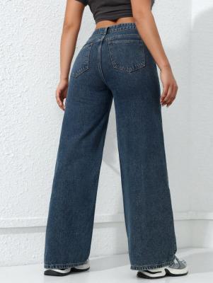 Cina Vintage blu scuro casual jeans larghe gambe in vendita