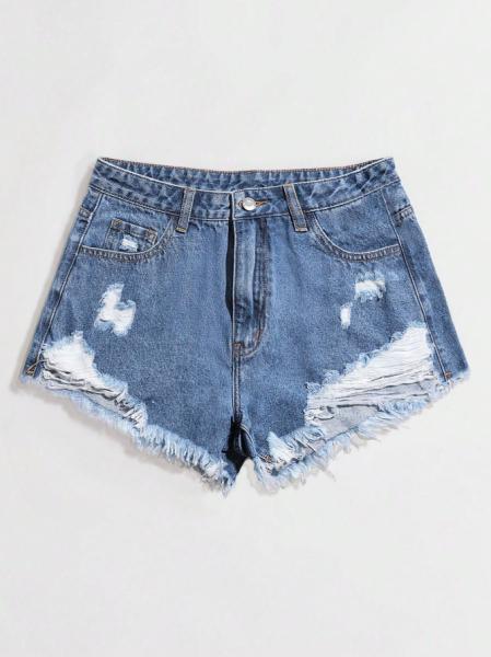 Quality Dark blue ripped denim shorts for sale