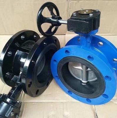 Cina Valvola a farfalla a doppia flangia di ghisa a trazione manuale personalizzata per temperatura media in vendita