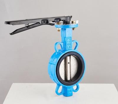 China Diaphragm Structure 4 Inch Wafer Center Butterfly Valve Manual Handle for OEM Support for sale