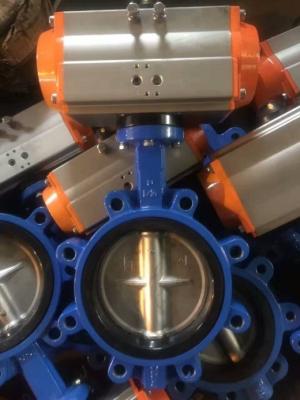 China EPDM-stoel zachte afdichting hefboom bediend wafer lug vlinder klep met aangepaste opties Te koop