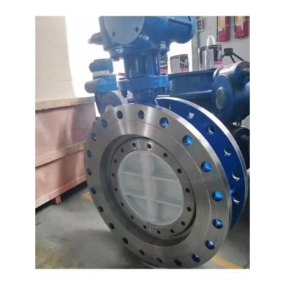 Cina BUTTERFLY STRUCTURE Valvola a farfalla a doppia eccentrica flangia con cambio e ruota a mano in vendita