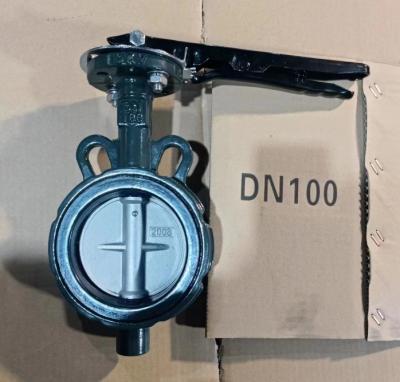 China CF8 Gietijzeren plaat Watermedia 10K Handle Handmatig bediend DK Wafer Butterfly Valve Te koop