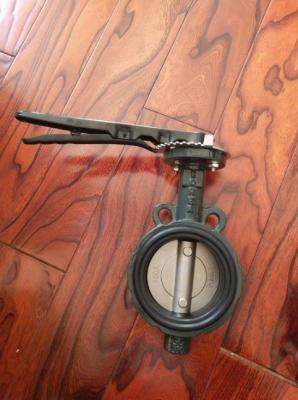 China CF8 Gietijzeren plaat Watermedia 10K Handle Handmatig bediend DK Wafer Butterfly Valve Te koop