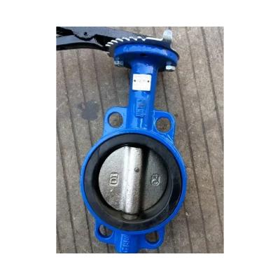 China Performance suave Pn16/10 Ferro dúctil EPDM Manutenção de alavanca sentada Wafer Butterfly Valve à venda