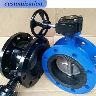 Cina Valvola a farfalla a doppia flangia a gas supportata OEM con cambio Pn6/Pn10/Pn16 in vendita