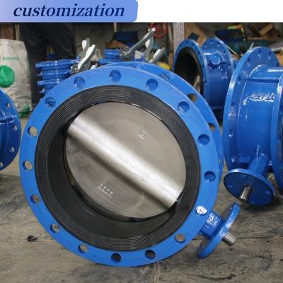 Cina Struttura del diaframma in acciaio fuso Triple Offset Industrial Manual Wafer Flange Butterfly Valve in vendita