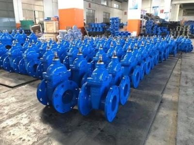 China Normale temperatuurmedium DIN 3352 F4 Ductiel ijzeren poortklep met zachte afdichting en fittings Te koop